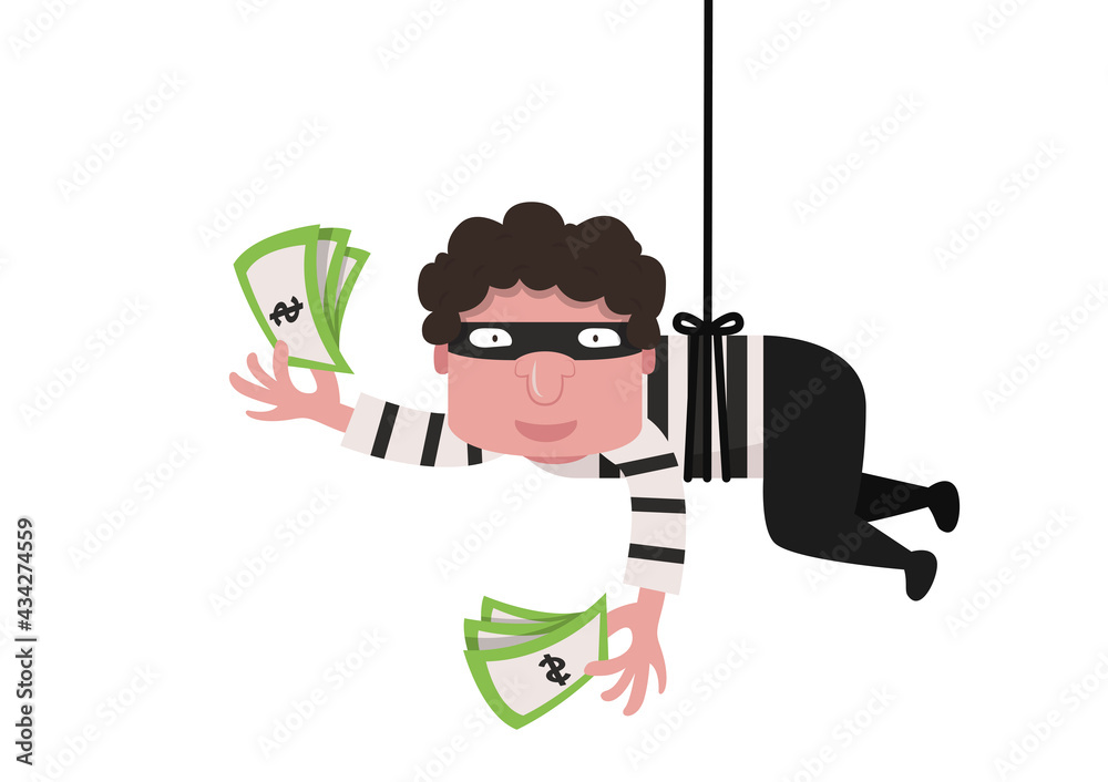 Bandit character design. bandit on white background. Stock Vector ...