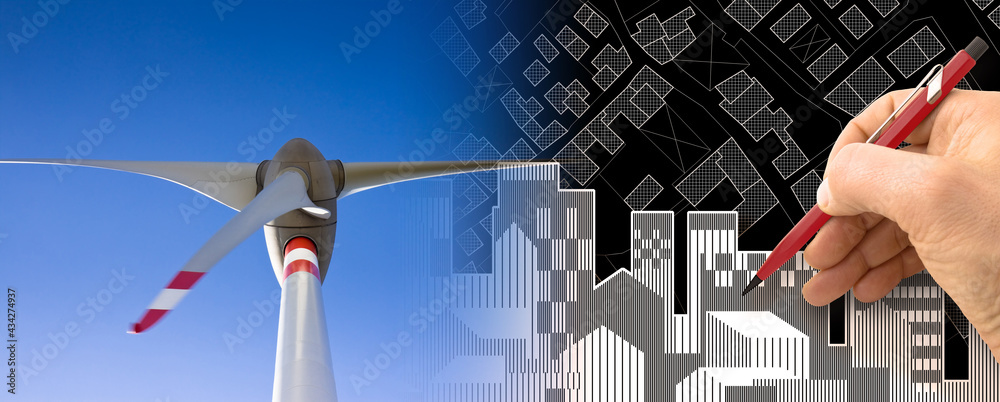 Power our cities with renewable and sustainable energy - concept image ...