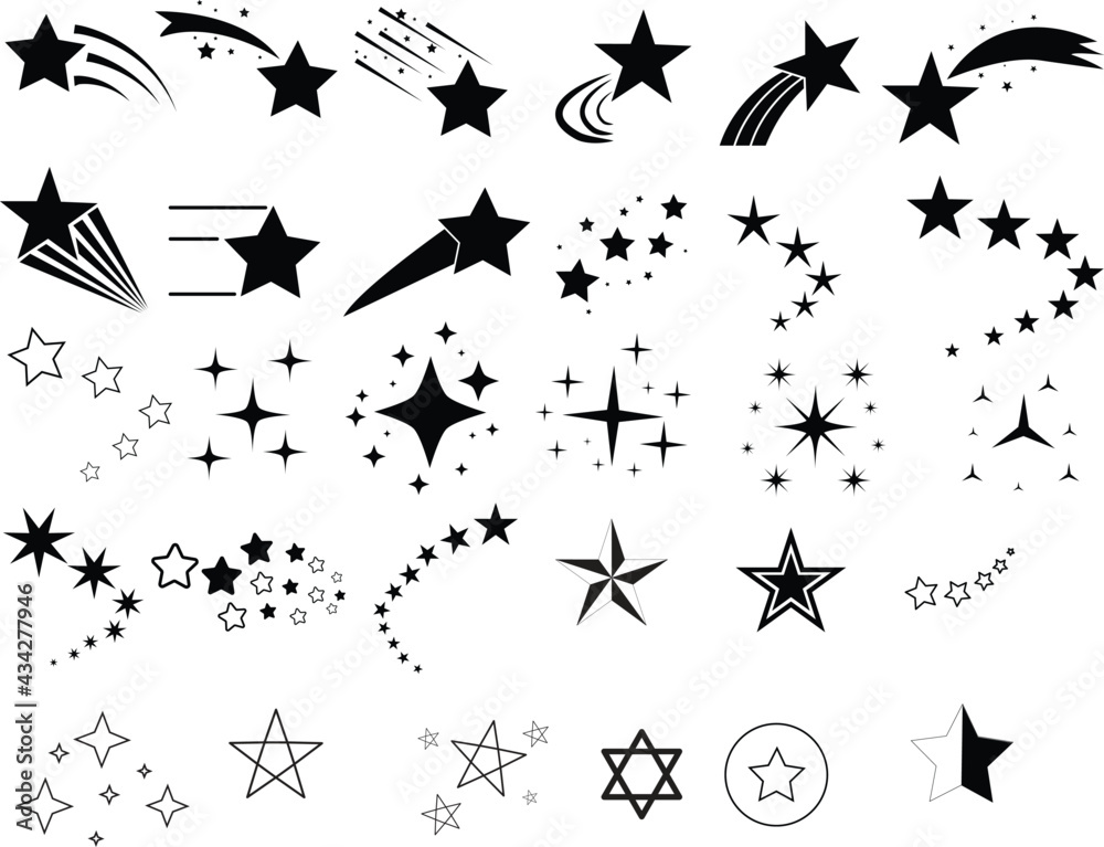 shooting stars icon on white background. star trail symbol. star sign ...