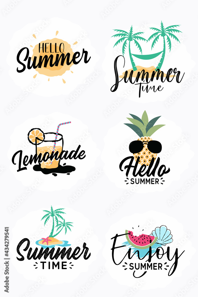 Hand drawn summer logo vector graphic. vector de Stock | Adobe Stock