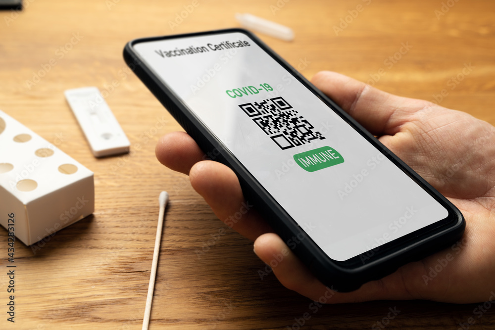 Digital certificate of vaccination against Covid-19 on the smartphone ...