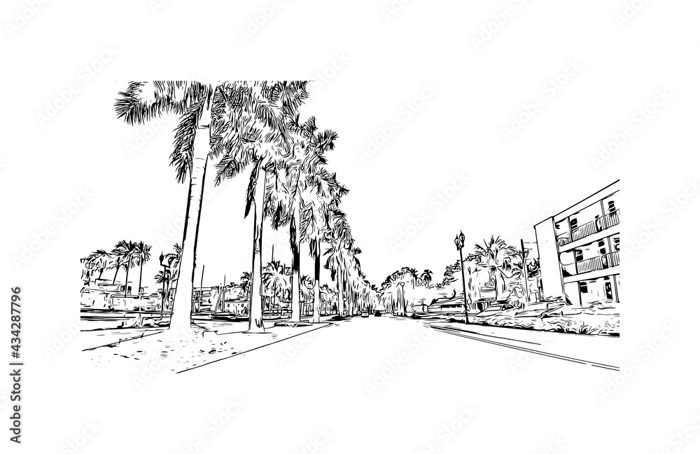 Building view with landmark of Fort Lauderdale is the city in Florida ...