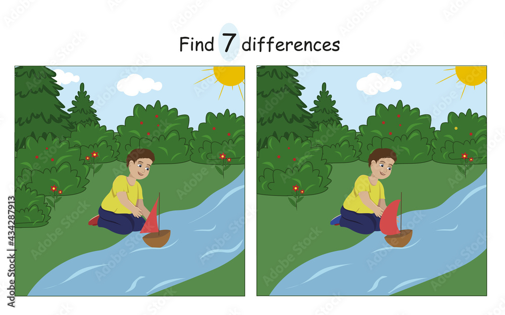 Game "Find the differences" for children 5-8 years old for the ...