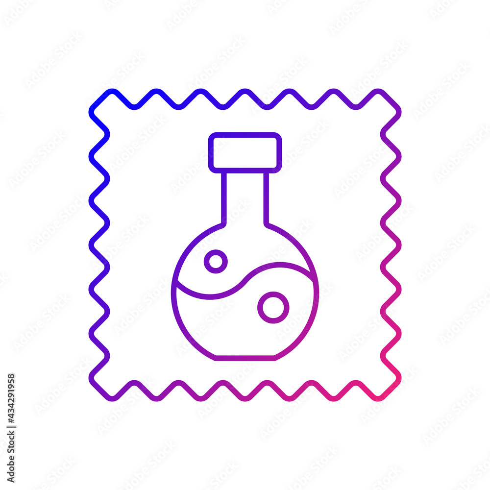 Synthetic fabric property gradient linear vector icon. Fiber label ...