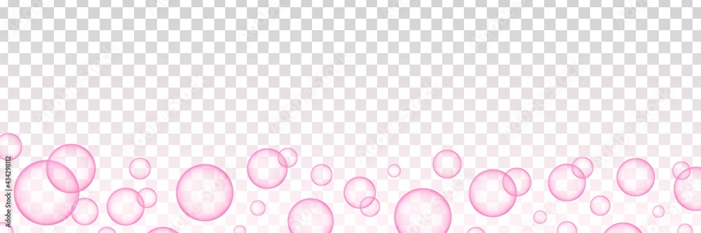 Vector realistic isolated pink bubbles on the transparent background ...