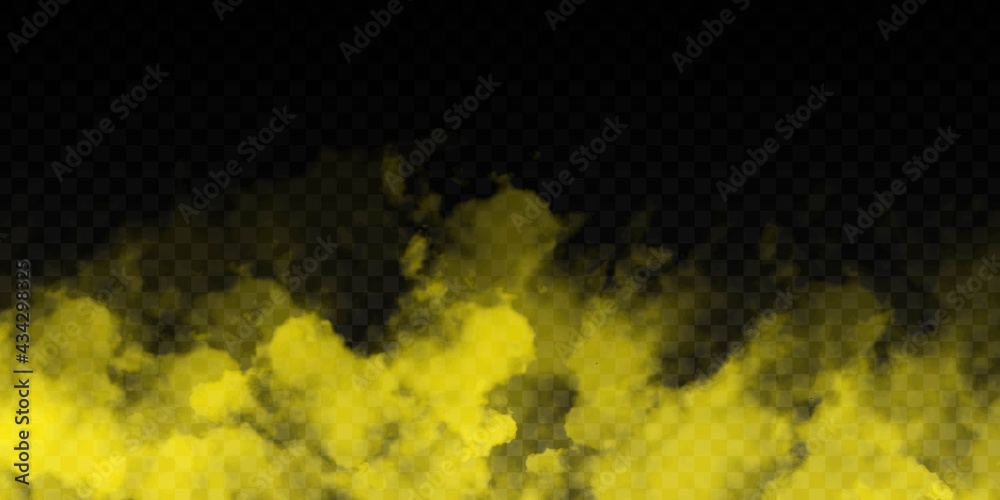 Vector realistic isolated Yellow Smoke effect for decoration and ...