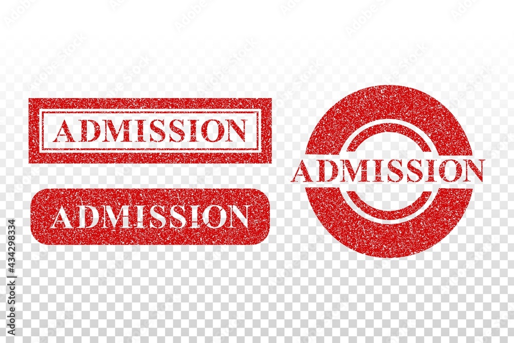 Vector realistic isolated red rubber stamp of Admission on the ...