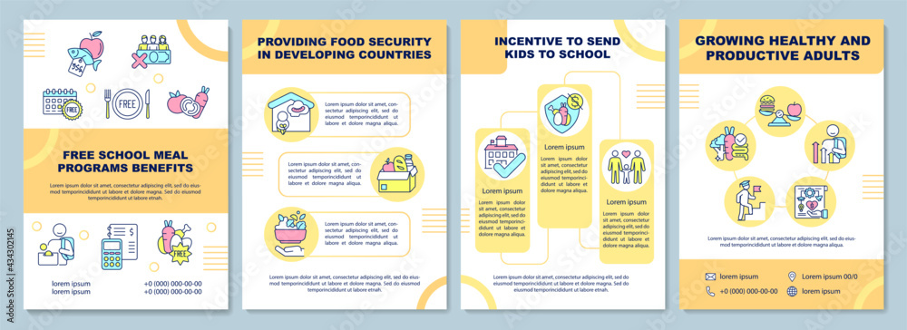 Free school meal programs benefits brochure template. Food security ...