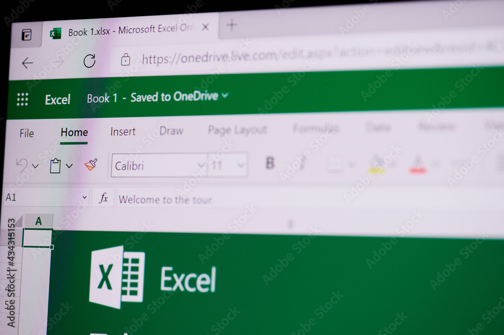 Checking how work Microsoft office excel Stock Photo | Adobe Stock