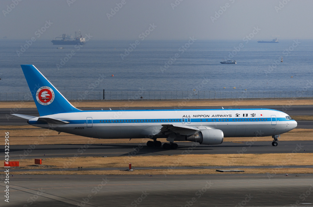 Tokyo, Japan - January 31, 2010: All Nippon Airways (ANA) Boeing B767 ...