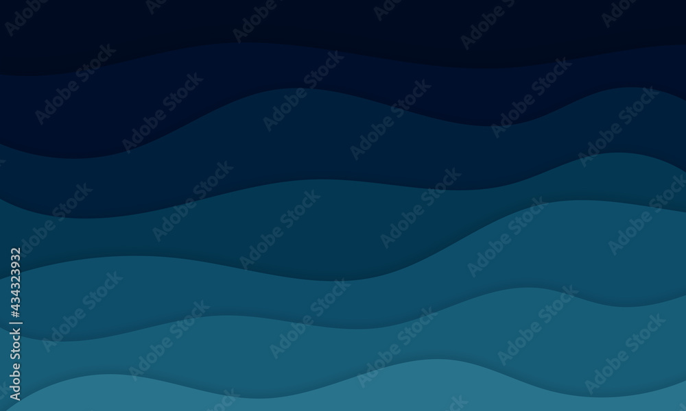 Paper art abstract blue and green waves. Paper carve background ...