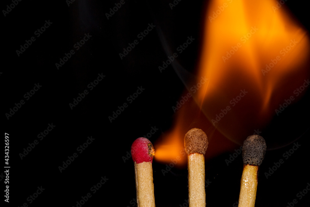 macro photo of phosphorus at the exact moment of combustion, at the ...