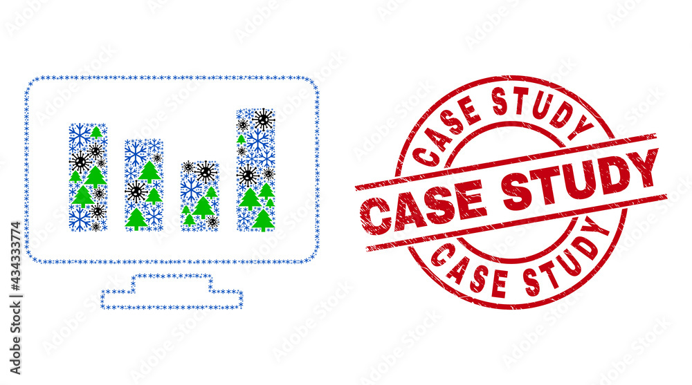 Winter viral mosaic online chart, and rubber Case Study red round stamp ...