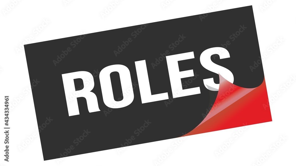 ROLES text on black red sticker stamp. Stock Illustration | Adobe Stock