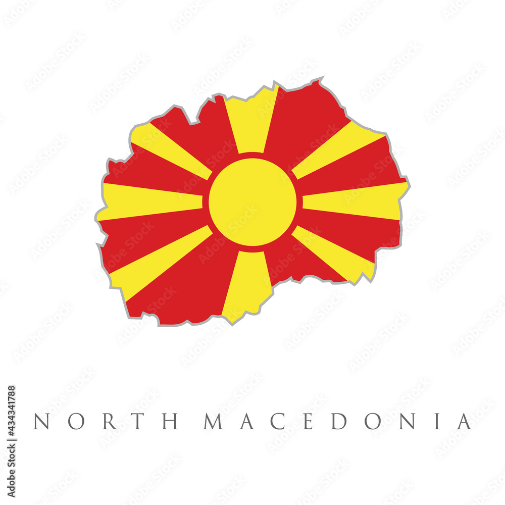 North Macedonia Map Flag Vector. Vector isolated simplified ...