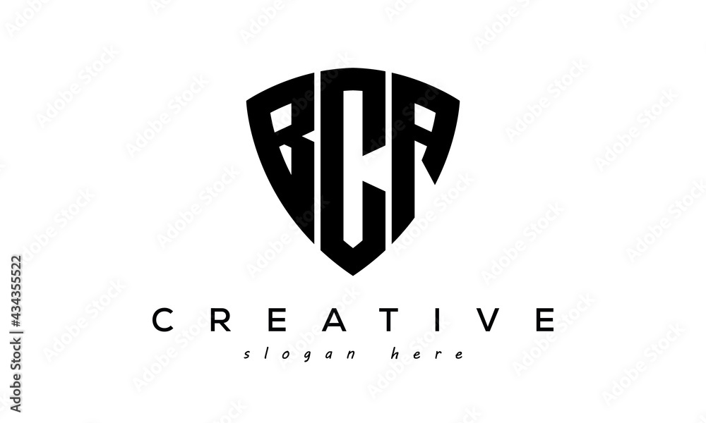 BCA letter creative logo with shield Stock Vector | Adobe Stock