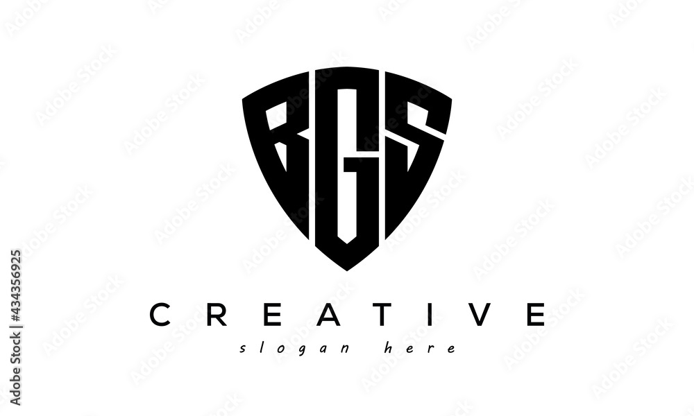 BGS letter creative logo with shield Stock Vector | Adobe Stock