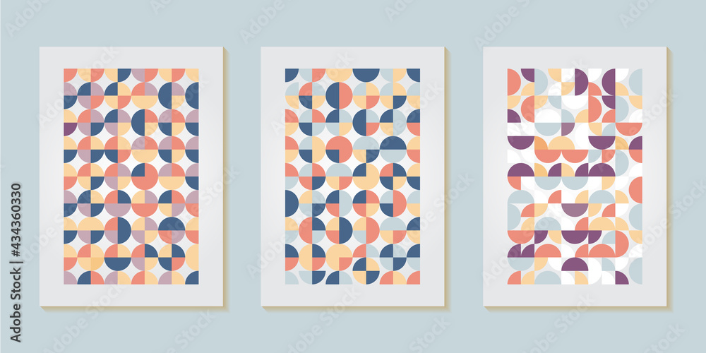Geometric pattern design of Scandinavian abstract color background with ...