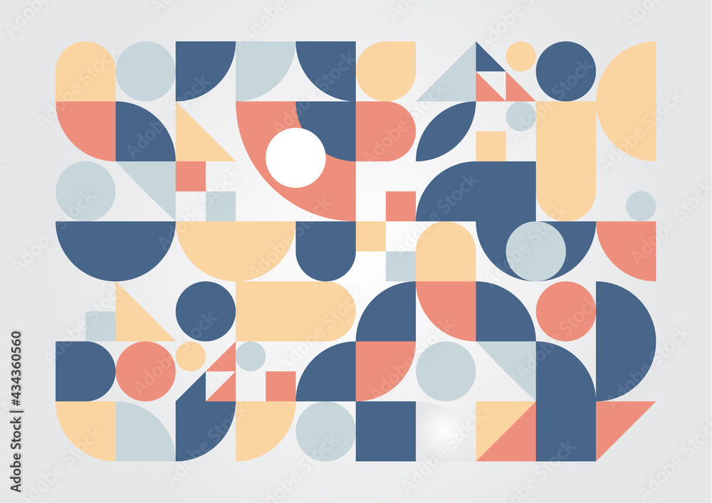Geometric pattern design of Scandinavian abstract color background with ...