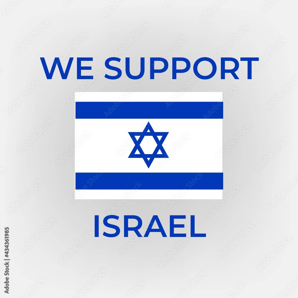 We Support Israel poster design vector. Stand with Israel, Israel ...
