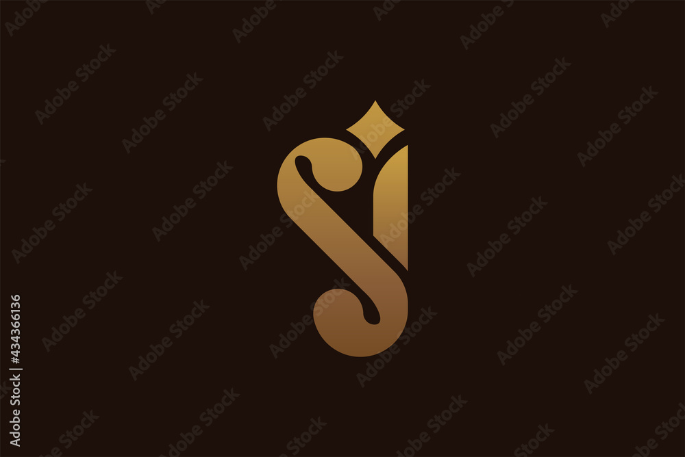 SJ Monogram Logo, Unique, simple, clean and elegant letter SJ Logo ...