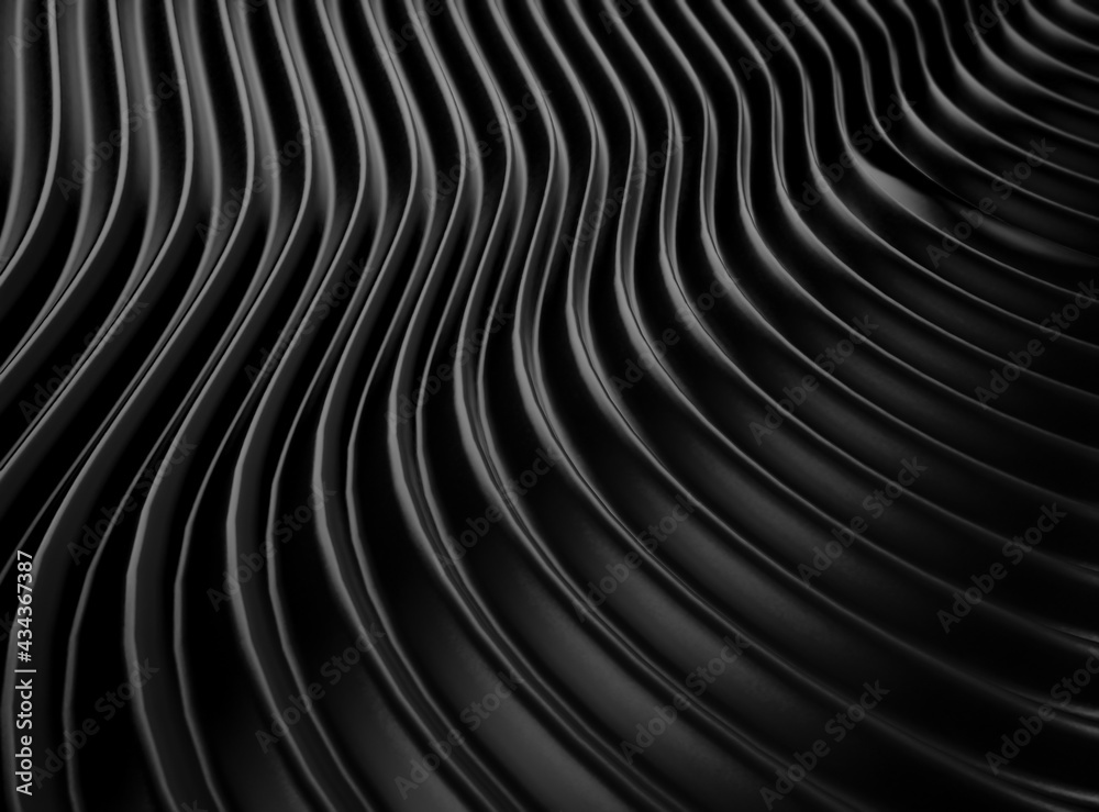 Abstract black wave background. Modern curved Shape elements or wavy ...