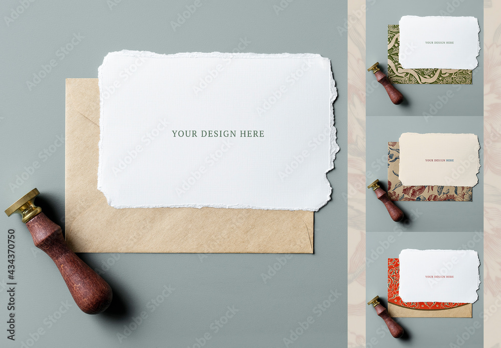 Card Mockup with Stamp Stock Template | Adobe Stock