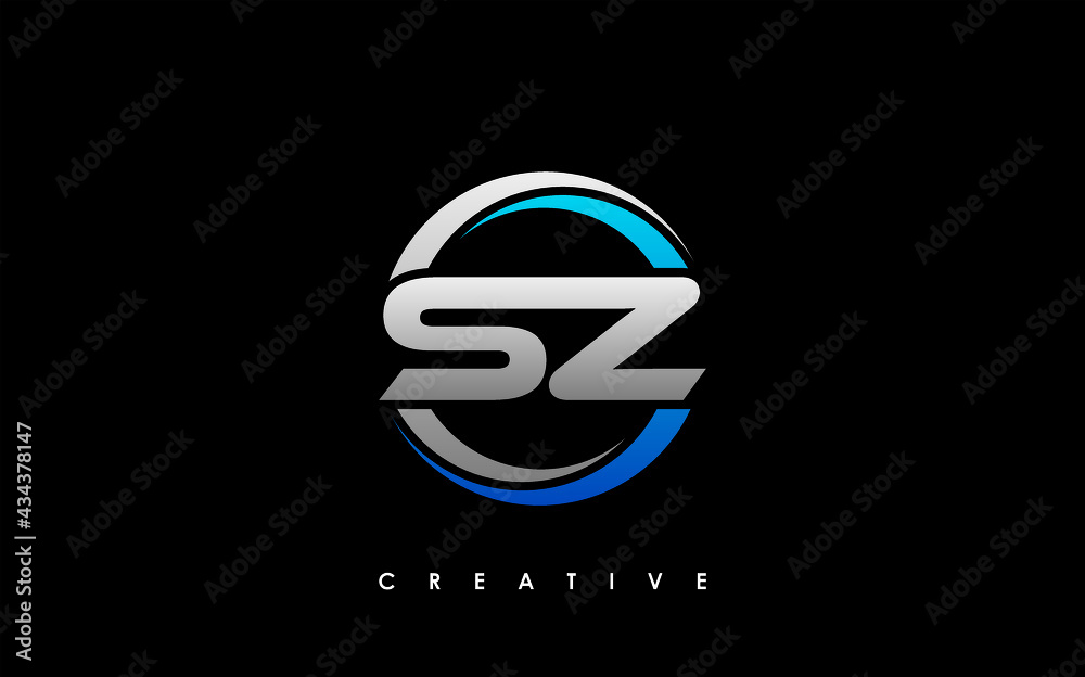 SZ Letter Initial Logo Design Template Vector Illustration Stock Vector ...