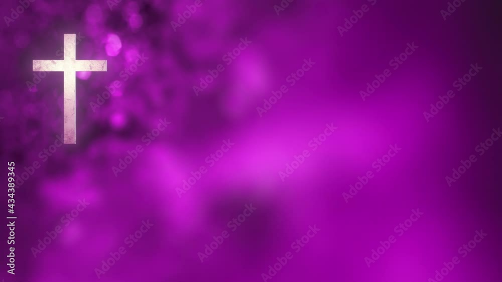 Christian Cross on liturgical purple Horizontal copy space background ...