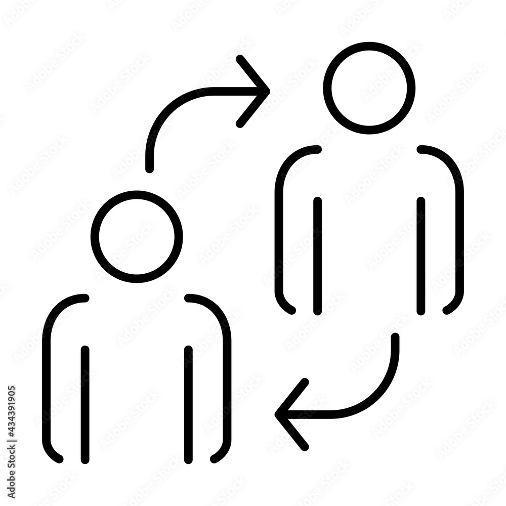 Outline linear interaction icon vector illustration business ...