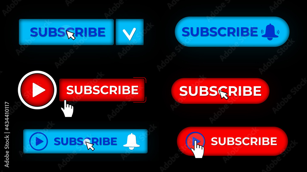 Social Media Subscribe Button Stock Template | Adobe Stock