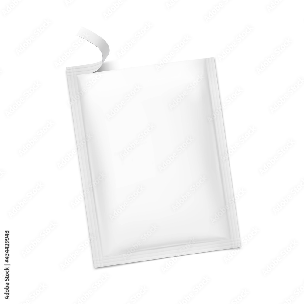 Open blank sachet packaging for dry product. Vector illustration. Ready ...