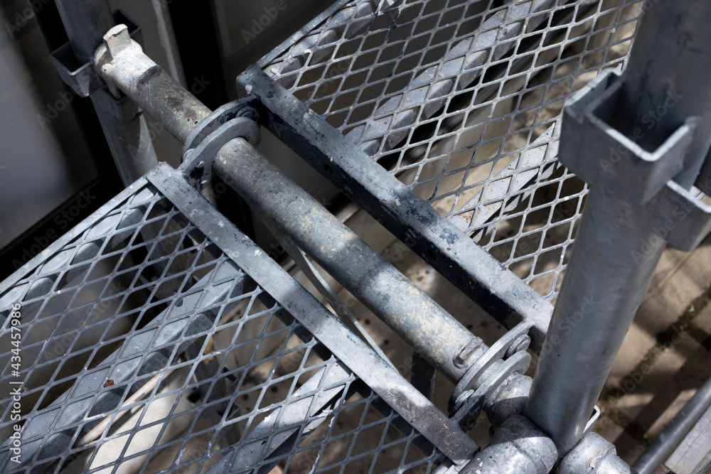 Image of steel scaffolding at a construction site Stock Photo | Adobe Stock