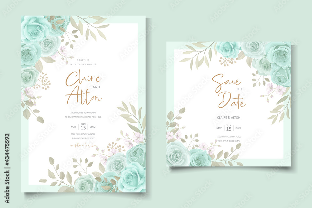 Turquoise Wedding Invitations Template