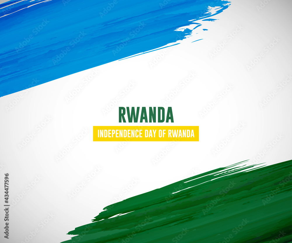Happy independence day of Rwanda with creative watercolor splash ...
