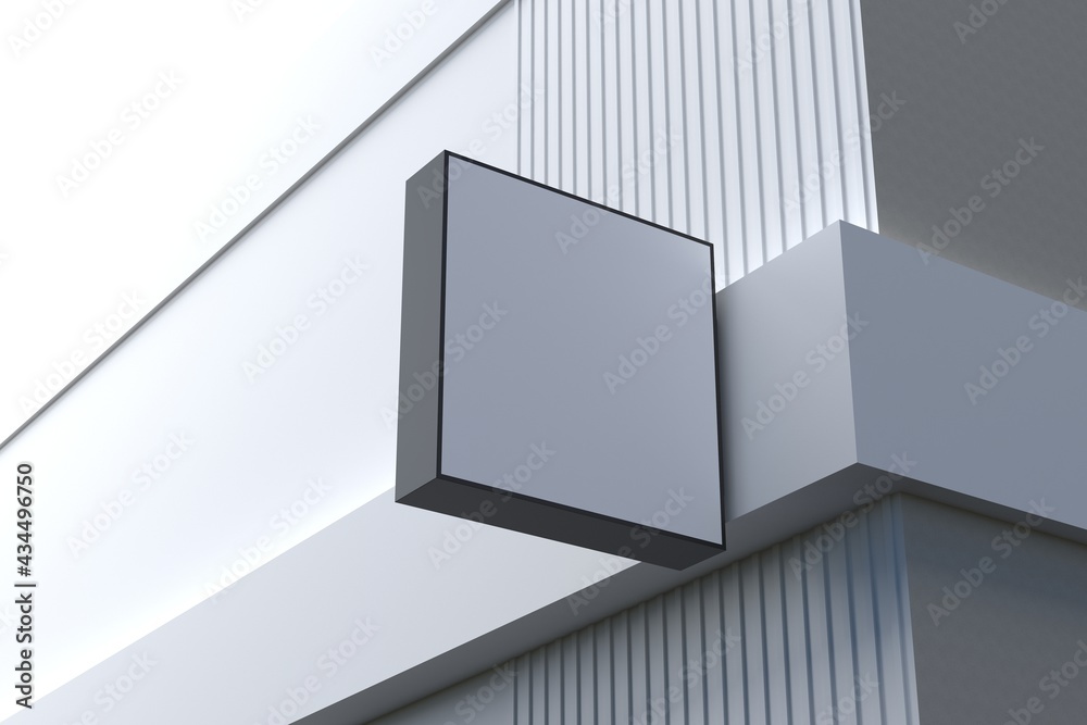 Wall Mount Sign facade Board Mockup Sign Board Billboard Mockup ...