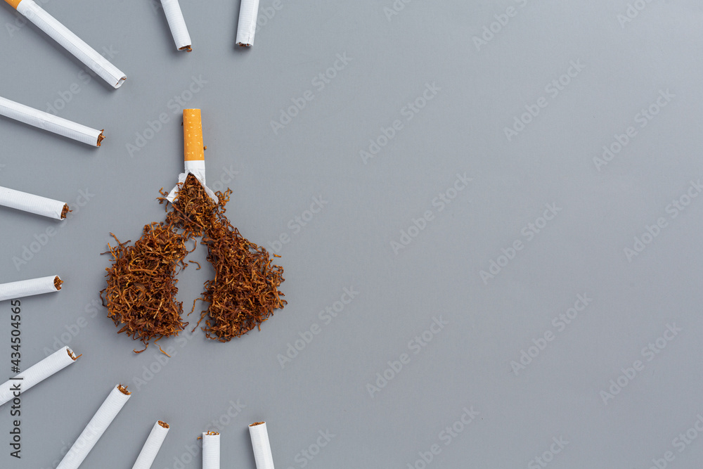 cigarette on the dark background.World no Tobacco day concept. Stock ...