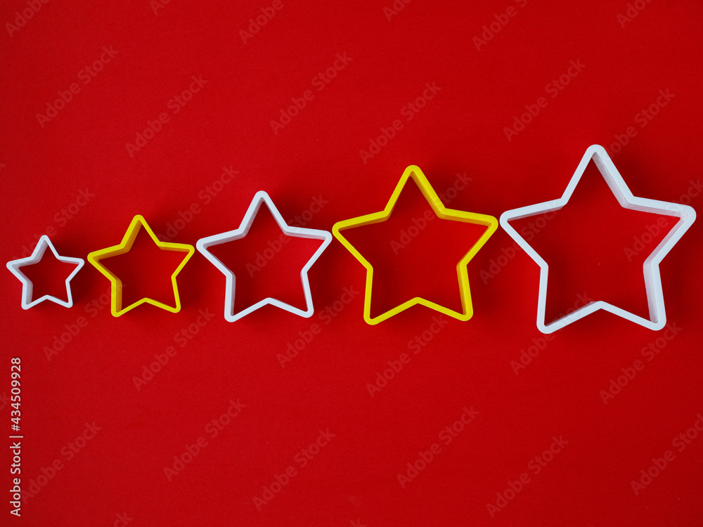 Increase rating, evaluation and classification concept. Increasing five ...