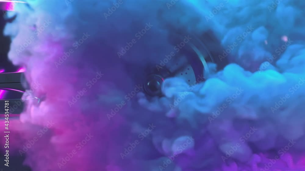 Drift wheels with neon smoke cars Stock Video | Adobe Stock