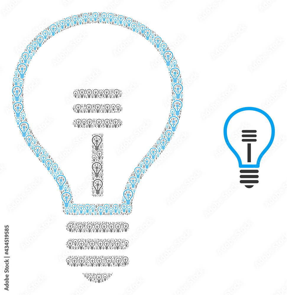 Lamp bulb icon collage is organized from repeating recursive lamp bulb ... Lamp bulb icon collage is organized from repeating recursive lamp bulb ...