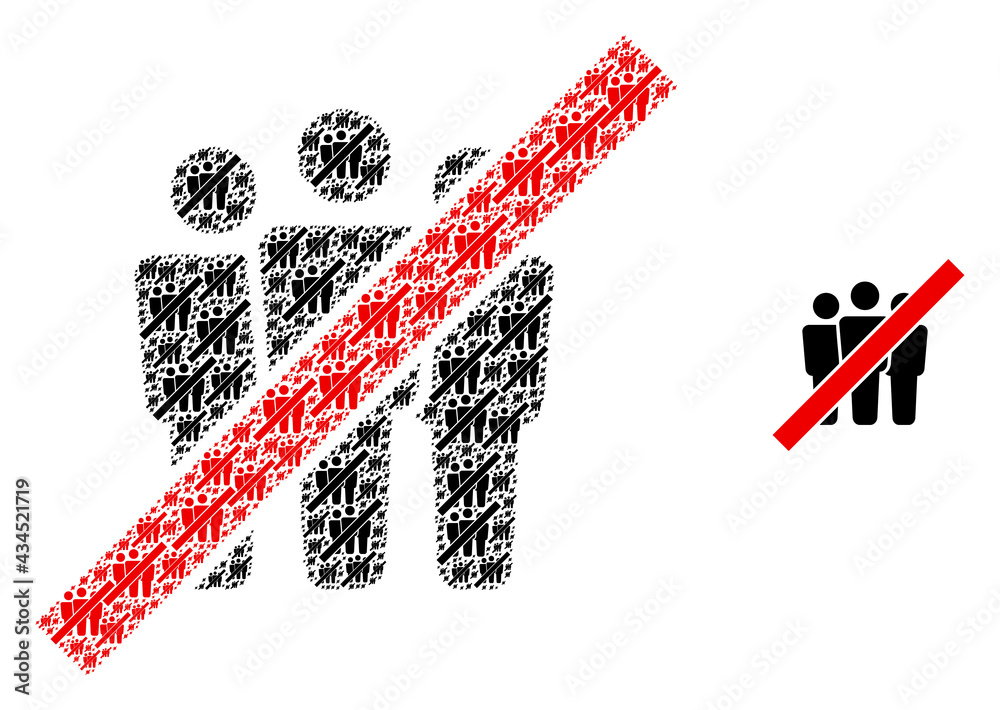 Stop people icon collage is formed with randomized recursive stop ...