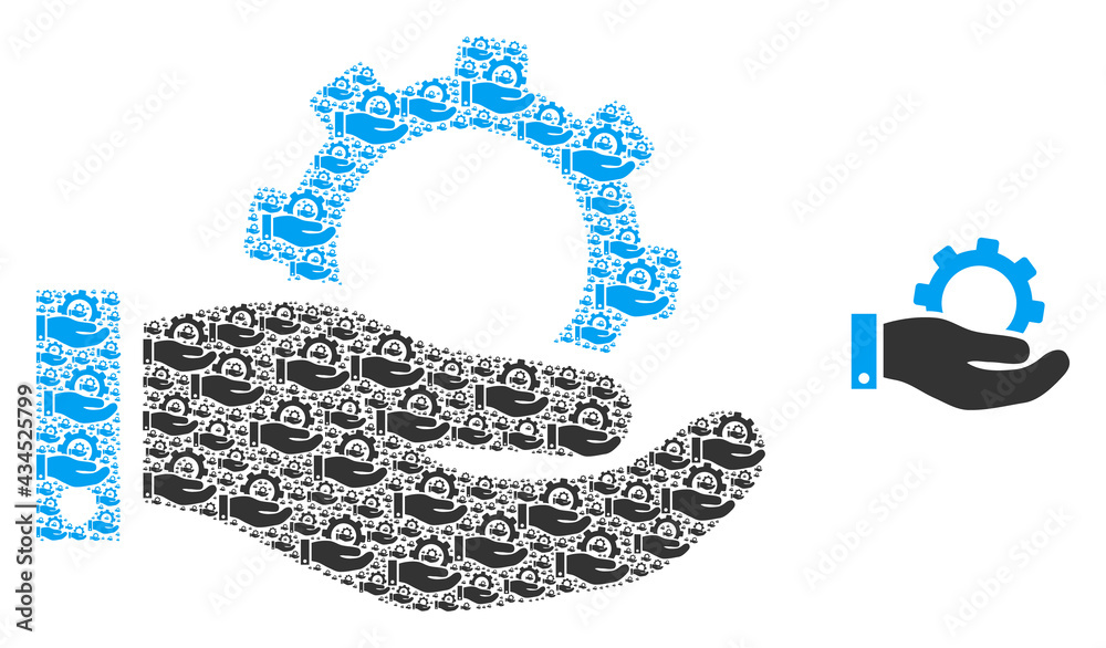 Service icon composition is created of random itself service pictograms ...