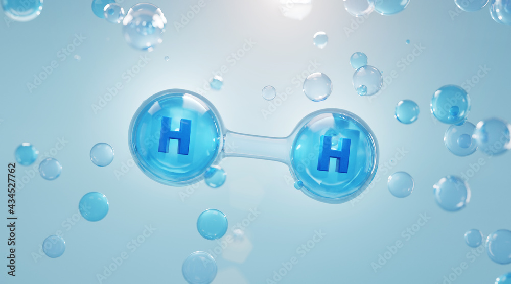 Molecule Hydrogen, New Green Energy Water Fuel Cell Future Hydrogen, 3D ...