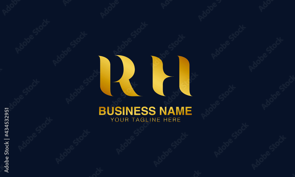 RH R H initial logo | initial based abstract modern minimal creative ...
