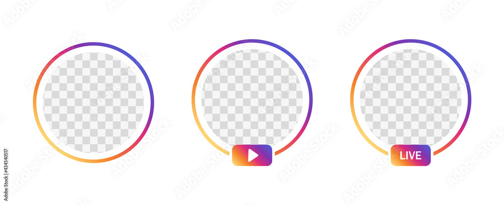 Instagram live frame , Social media icon avatar. live video streaming ...