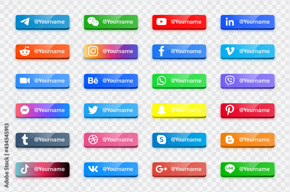 Vetor de Modern social media icons logos - network platform banners - social networking buttons ...