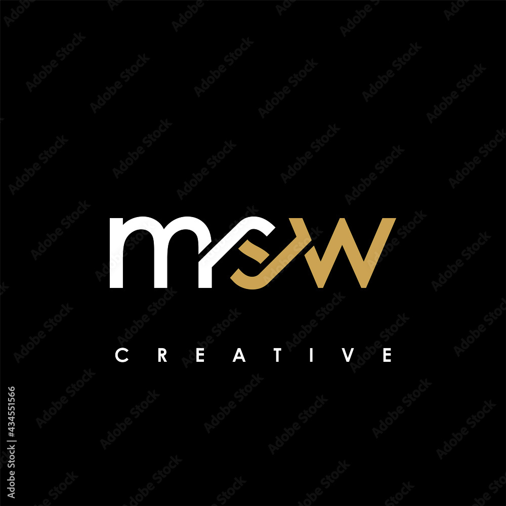 MSW Letter Initial Logo Design Template Vector Illustration Stock ...