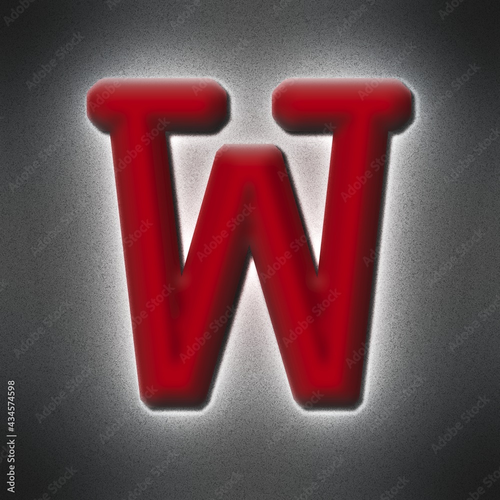 square graphic with the uppercase character W as a capital letter ...