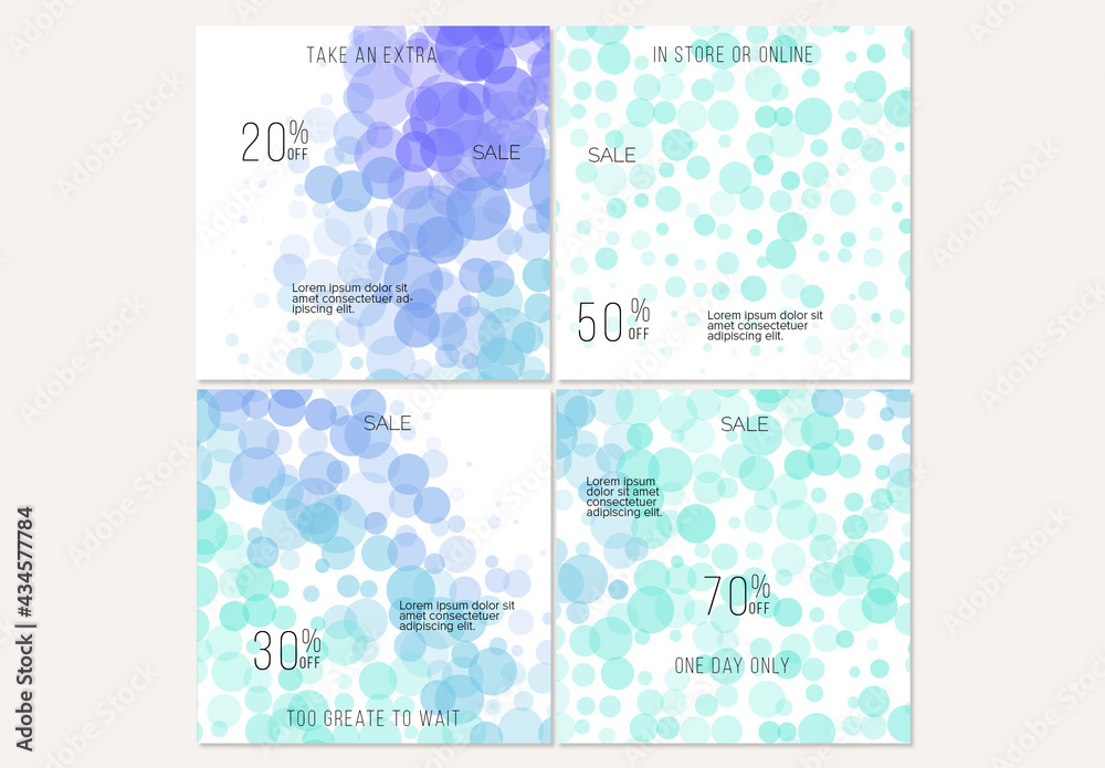 Social Media Post Layout with Bright Transparent Overlapping Circles ...