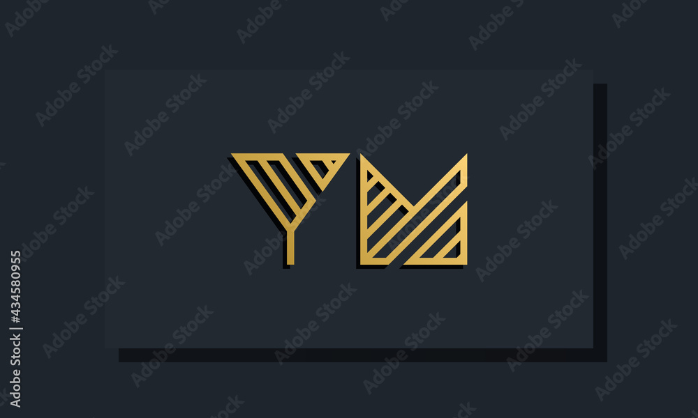 Elegant line art initial letter YM logo. Stock Vector | Adobe Stock